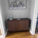 Ebern Designs 47" Sideboard Buffer Cabinet with Fluted Slide Doors, Tambour Storage Cabinet with ...